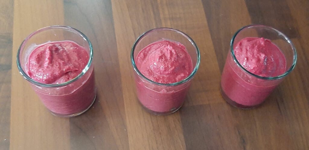 Verrines betteraves rouges au Boursin et vinaigre balsamique