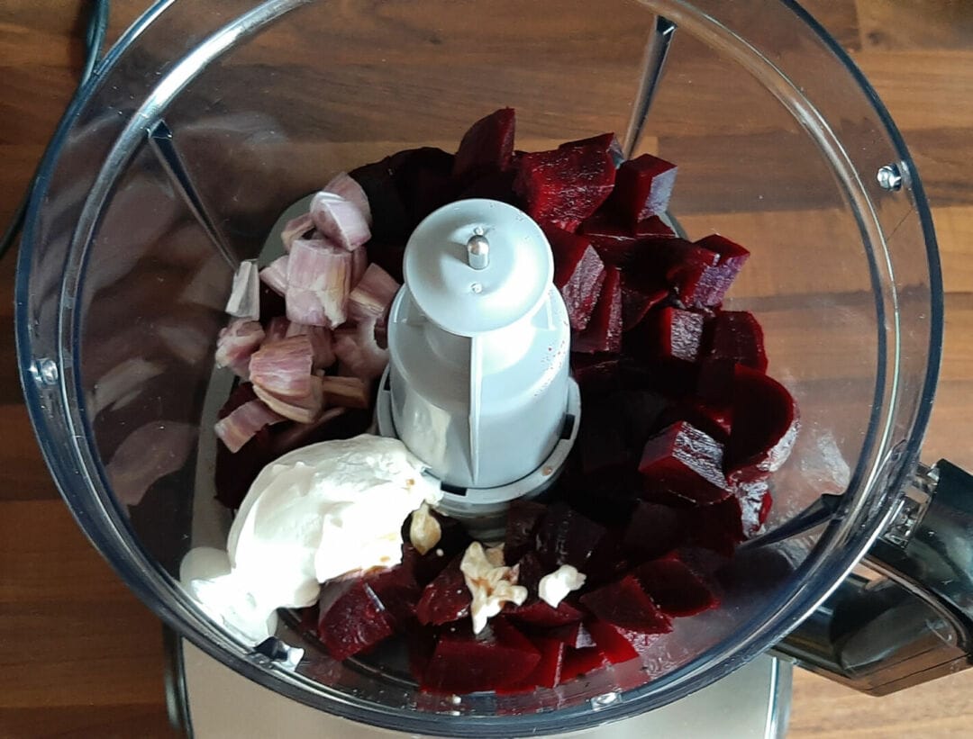 Verrines betteraves rouges au Boursin et vinaigre balsamique