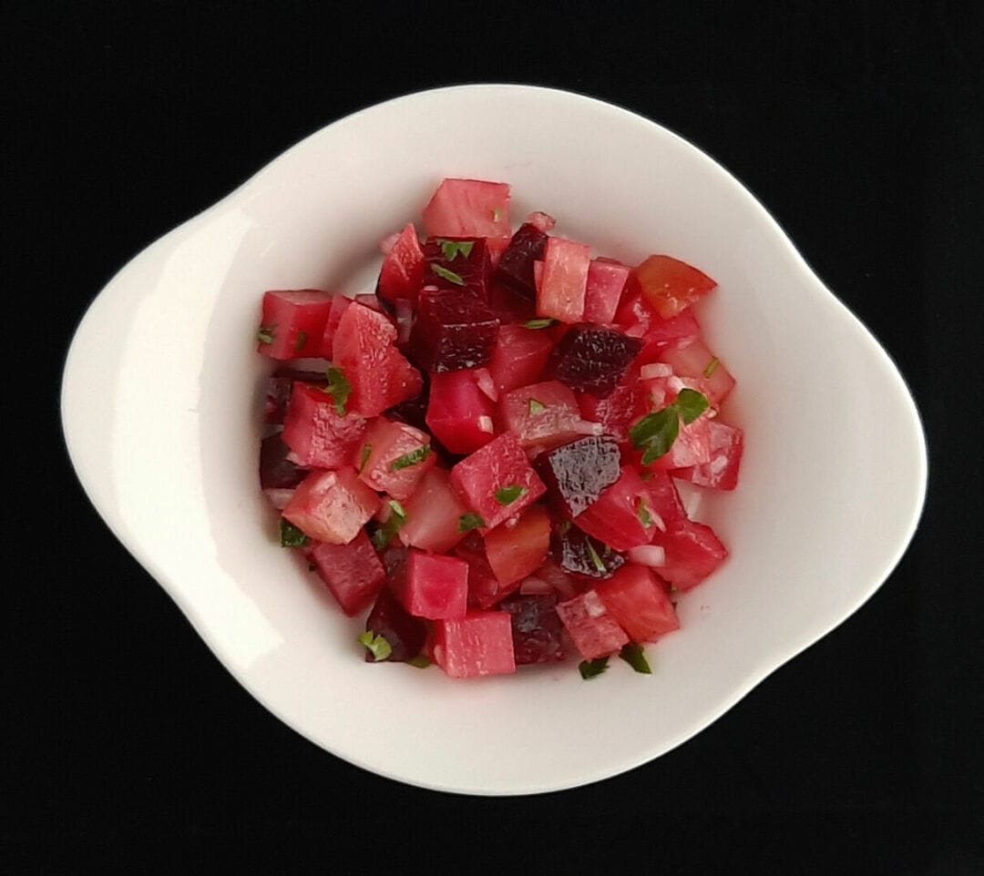 Salade de betteraves rouges. Recette estivale économique.